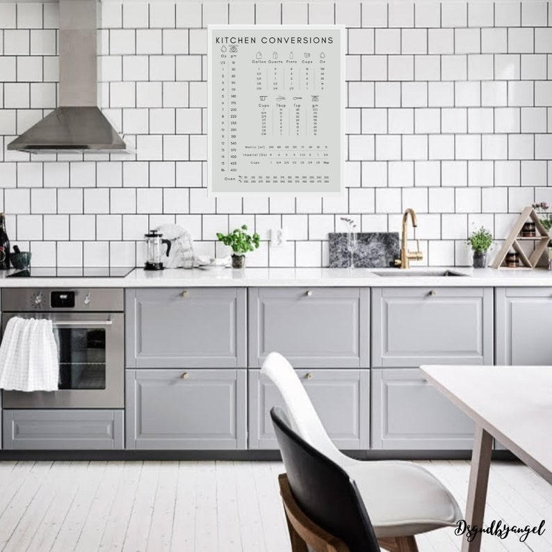 Kitchen Conversion Chart Printable | Cooking Measurement Guide | Baking ...