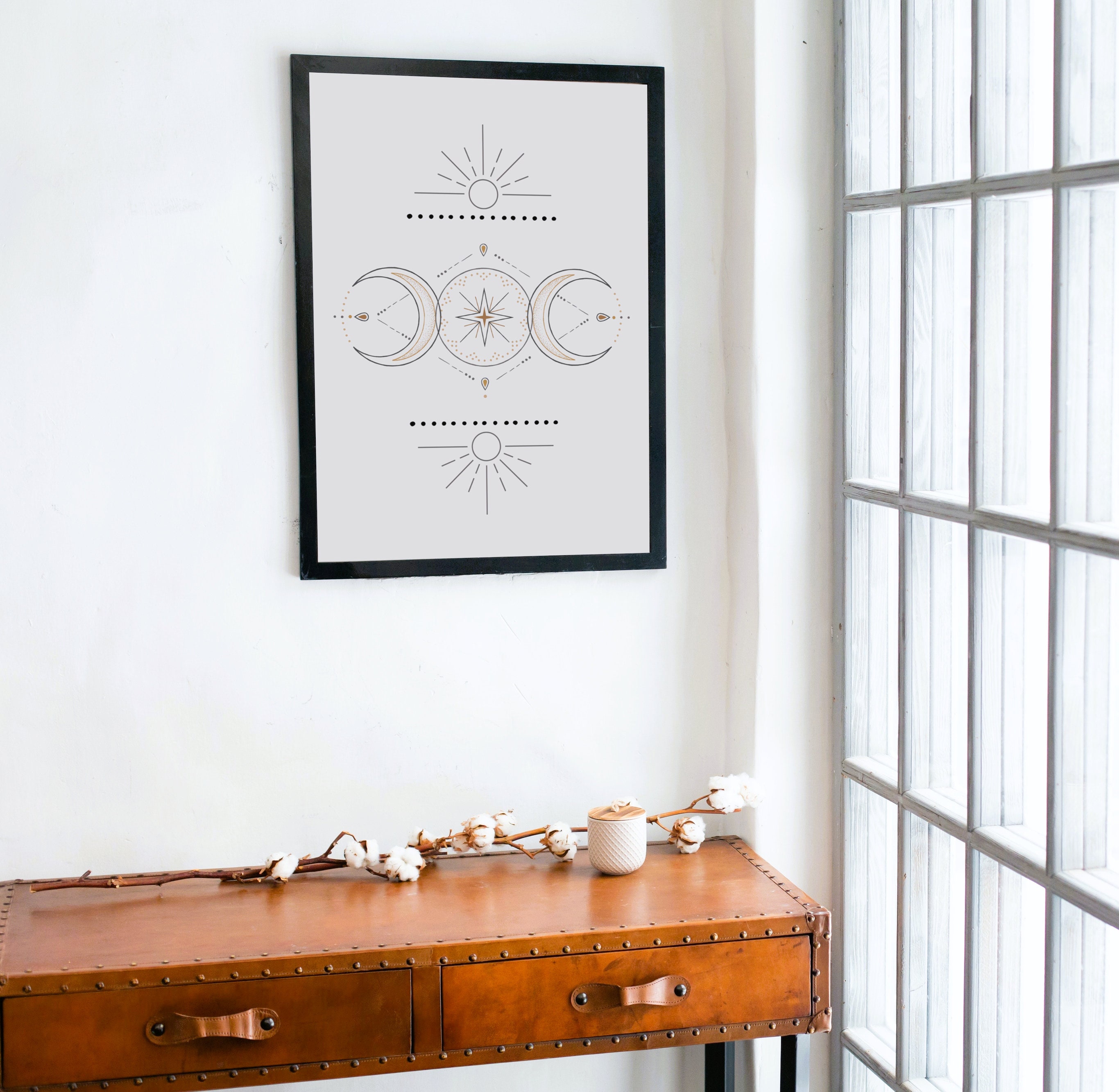 Celestial Wall Art Set 11x16 - Eclectic Boho Bedroom Decor - Printable ...