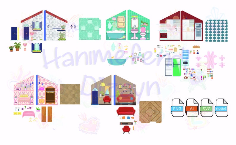 Paper Doll House Printable Paper Doll Busy Book Quiet Book Cut and File ...