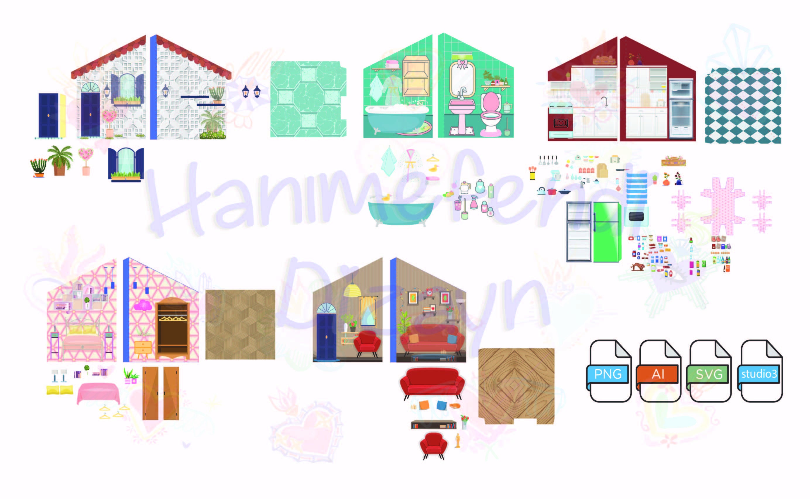 Paper Doll House Printable Paper Doll Busy Book Quiet Book Cut and File ...