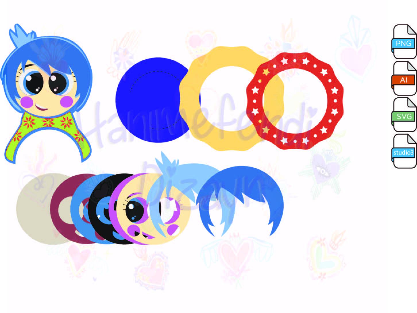 DIGITAL File Joy - Emotions Candy Holder JOY / Dome Size 8cm/ SVG / Png ...