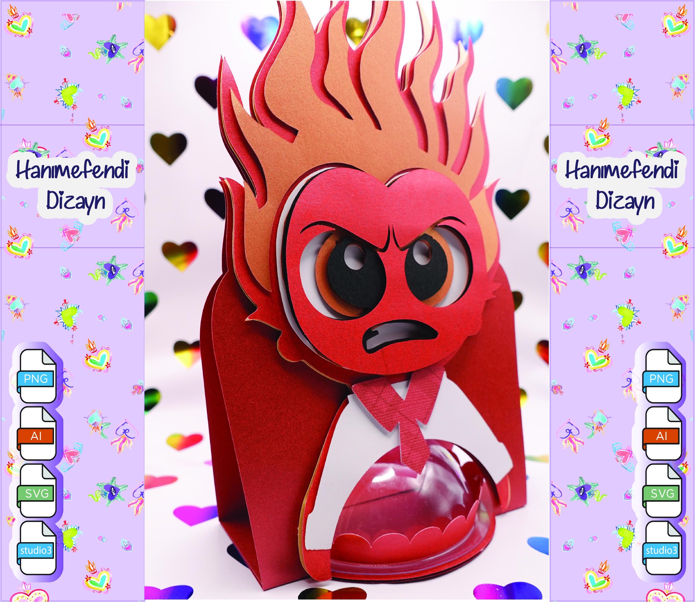 Anger Candy Holder for 8cm Digital Files-ai-png Svg Studio Emotions He ...