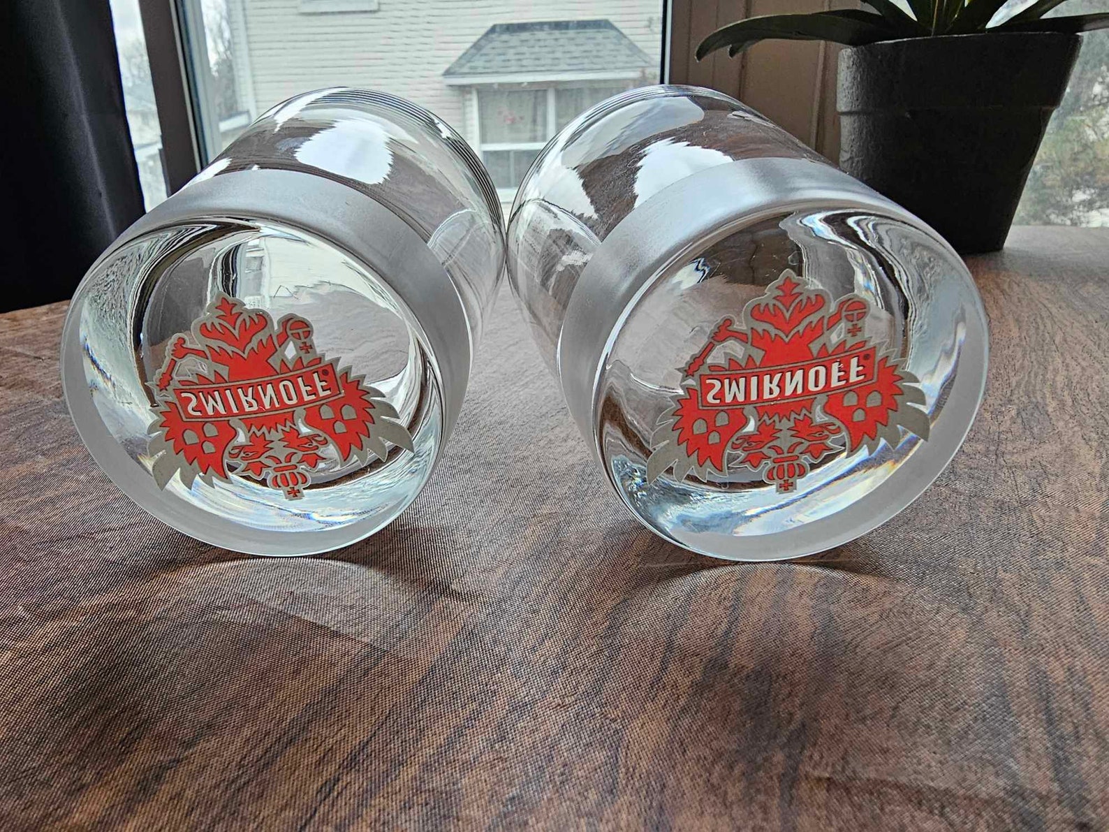 4 Smirnoff Vodka Glasses With Frosted Weighted Base - Etsy