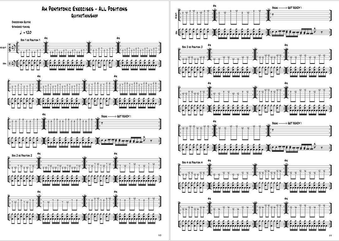 Penta007 - Am Pentatonic Guitar Scale - Warm up , Practice and Speed ...