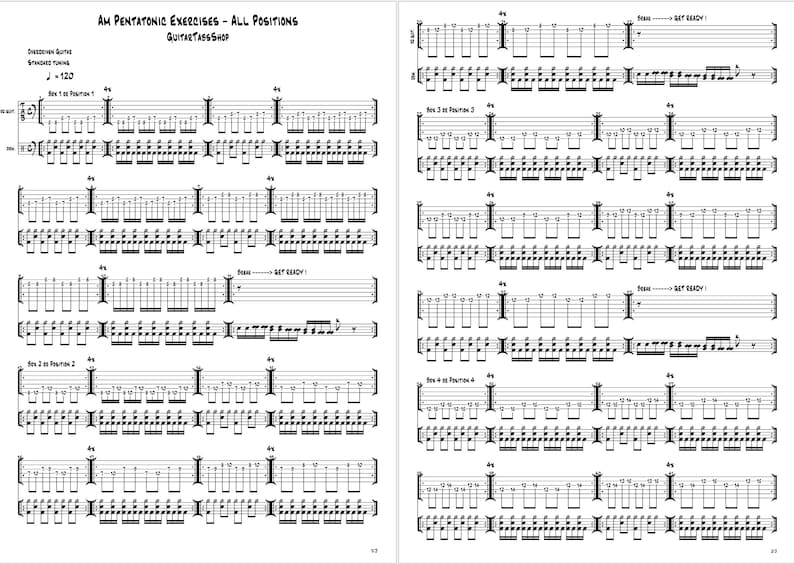 Penta007 - Am Pentatonic Guitar Scale - Warm up , Practice and Speed ...