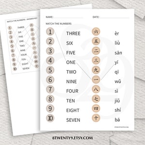 English-chinese Worksheet Printable | Numbers 1-10 English Chinese ...