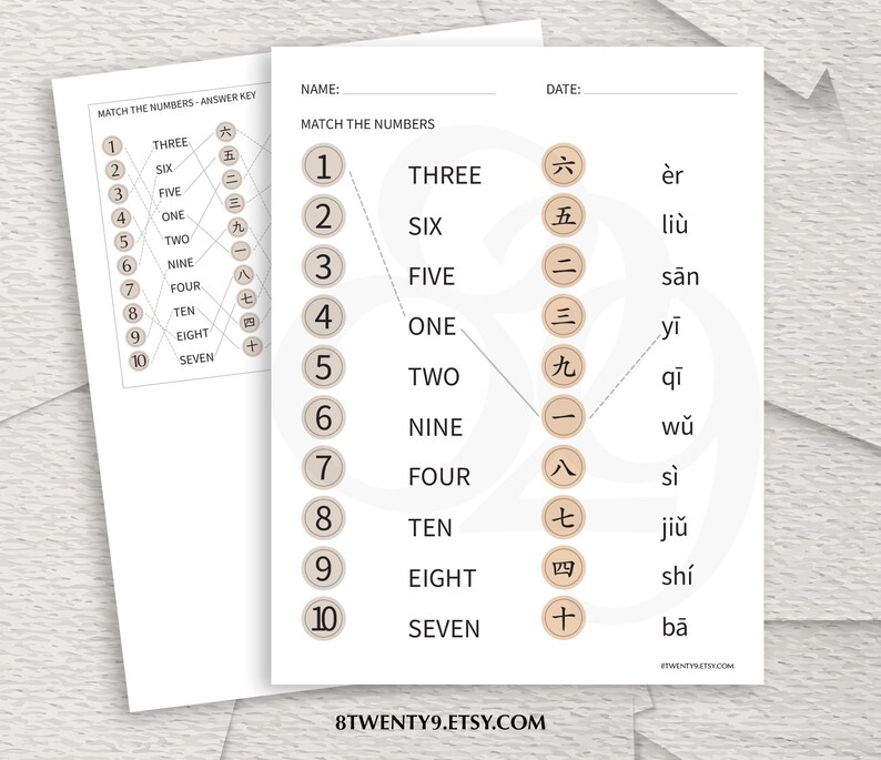English-chinese Worksheet Printable | Numbers 1-10 English Chinese ...