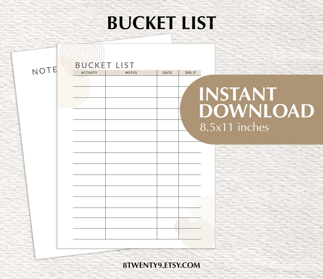 Bucket List | Travel Bucket List | Couple Bucket List | Fillable PDF ...