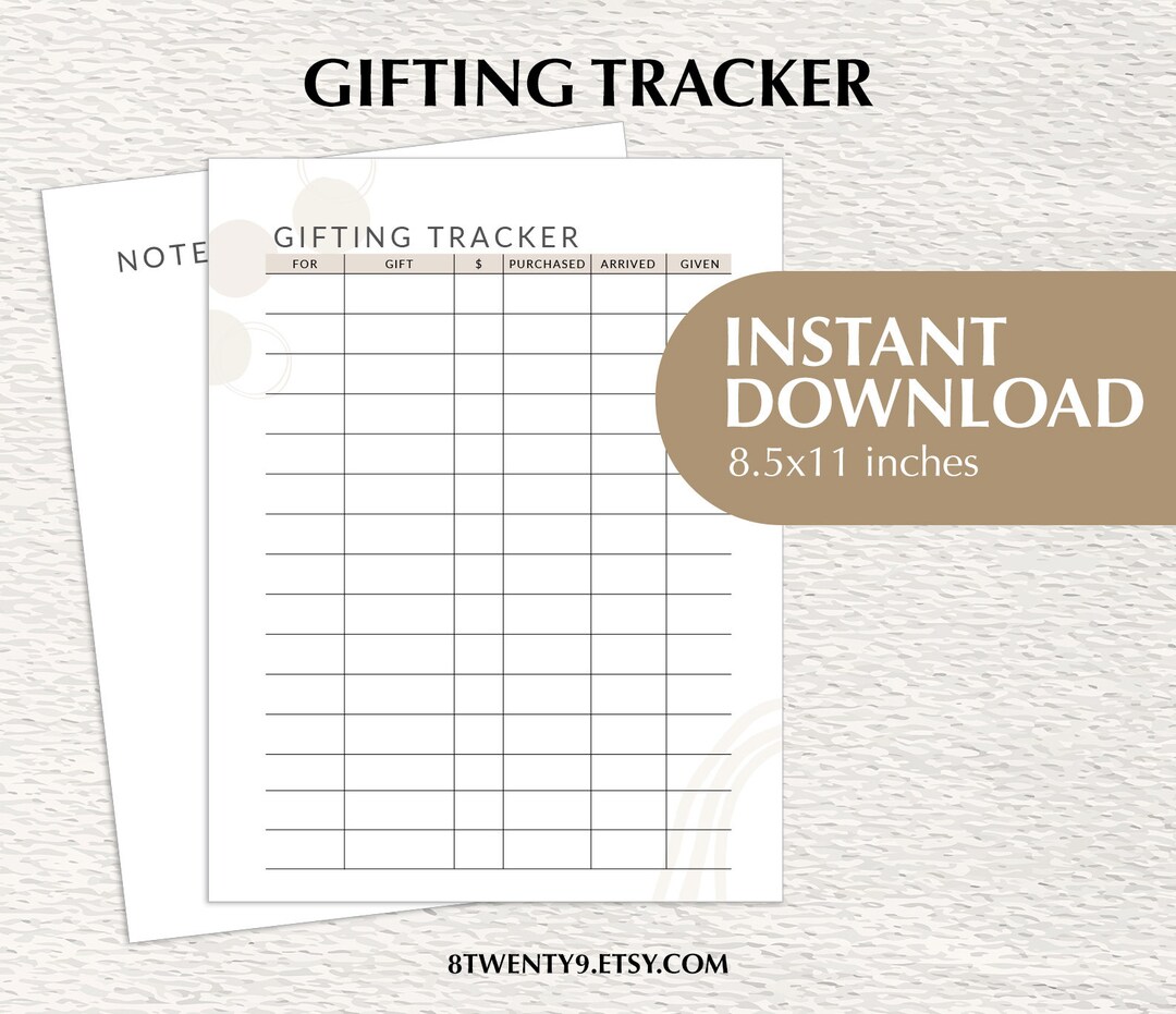 Gifting Tracker | Gift List | Gift Log | Wedding Gift Tracker ...