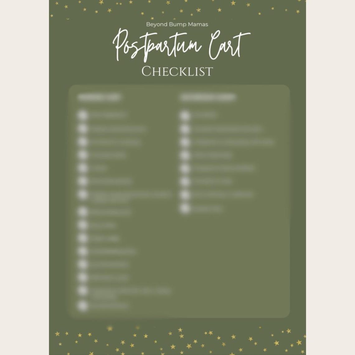 Postpartum Essentials Checklist: New Mom Guide (printable PDF) - Etsy