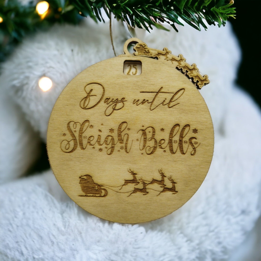 Days Until Sleigh Bells Countdown Christmas Ornament 2023 - Etsy