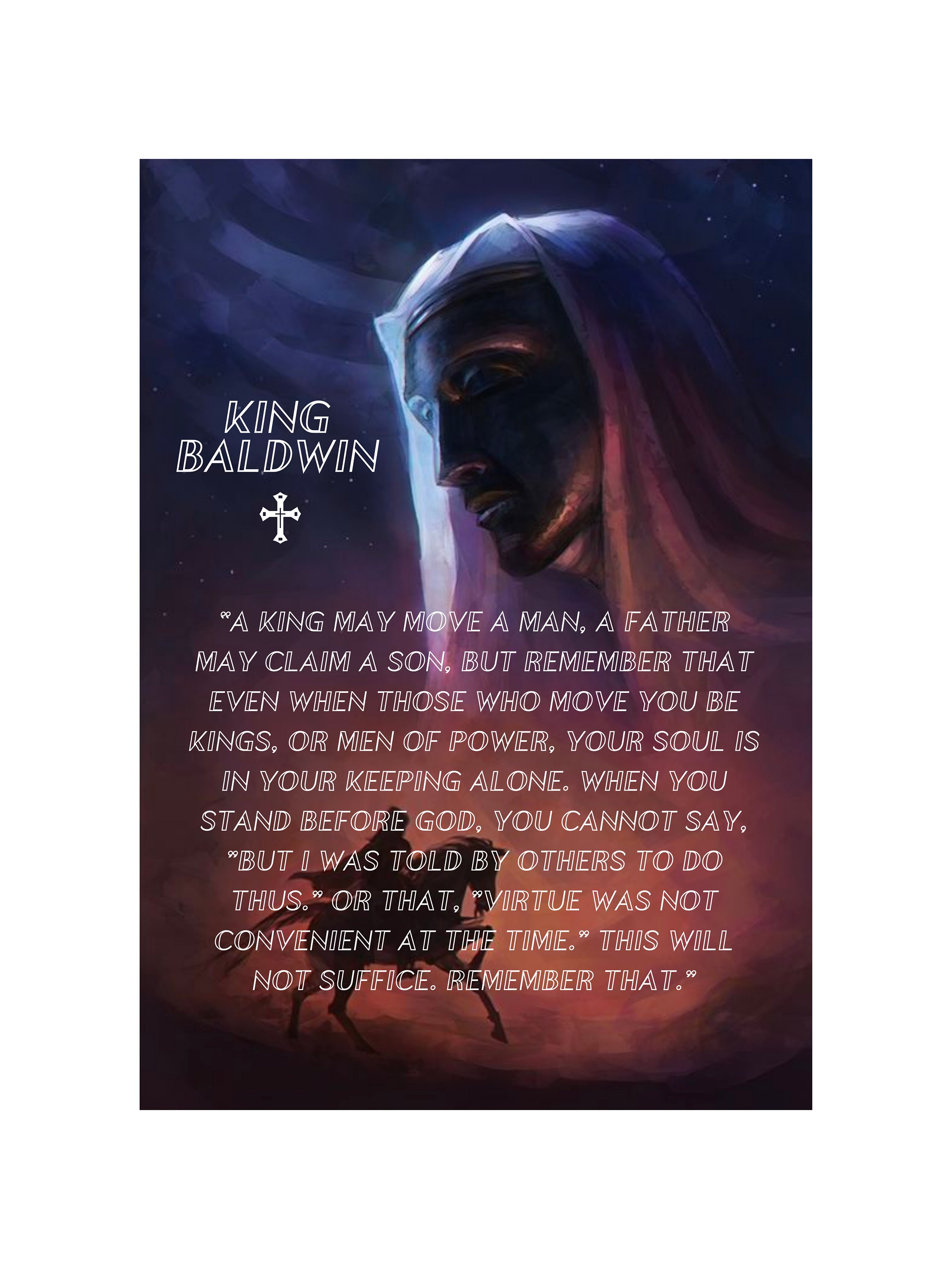 King Baldwin IV Poster King Baldwin Art King Baldwin Decor Leper King ...