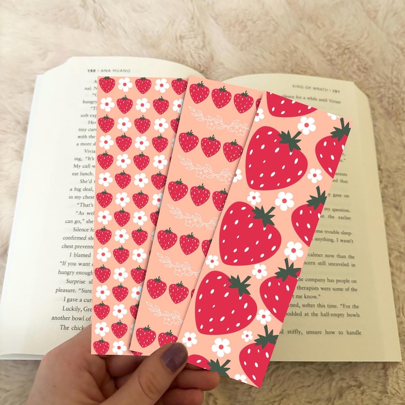 Strawberry Bookmark Set Printable Download - Etsy