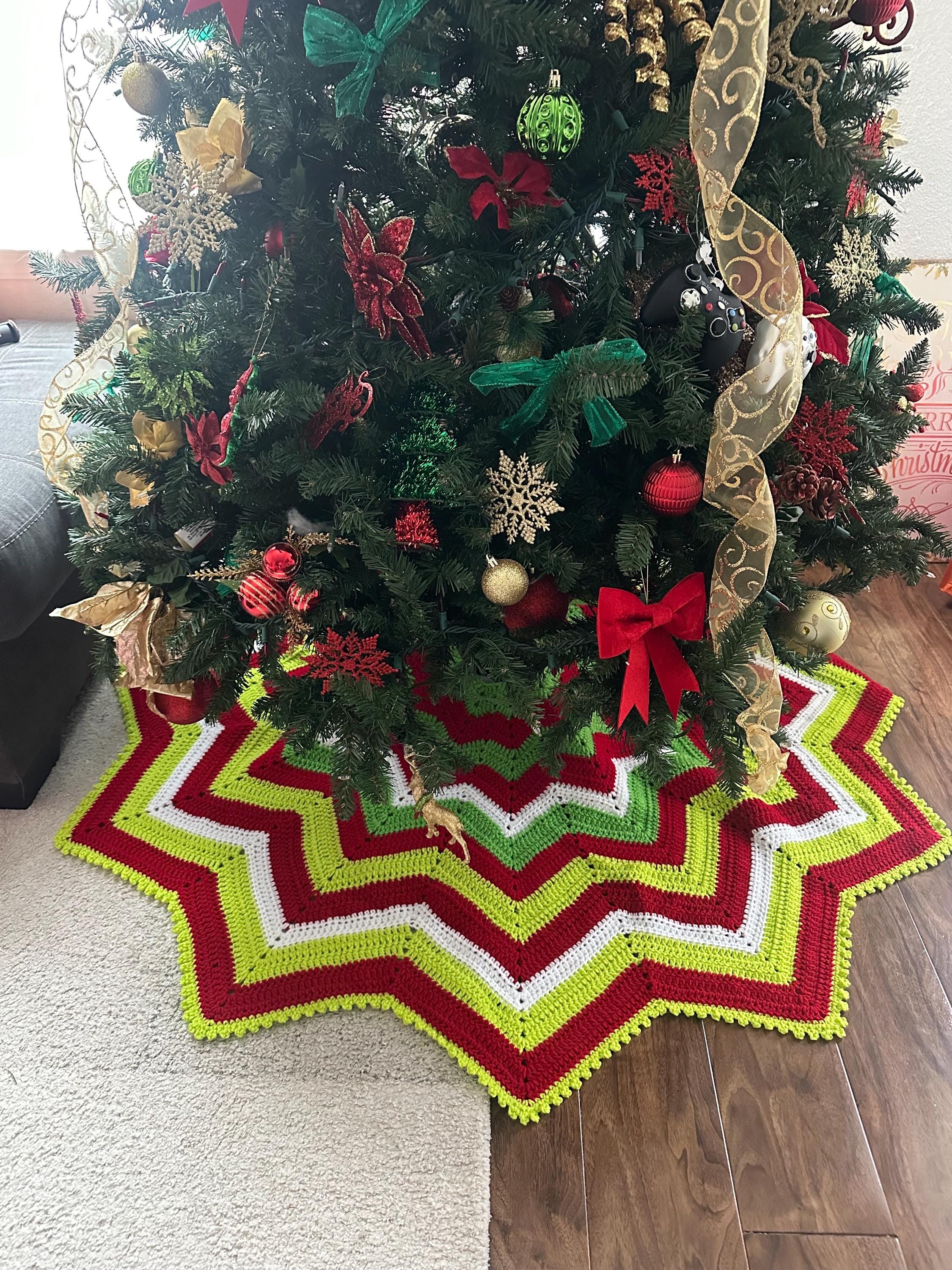 Crochet Grinch Inspired Christmas Tree Skirt - Etsy