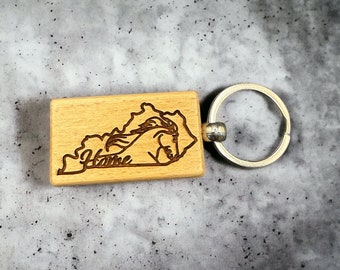 Kentucky State Keychain With Cities, 2 Sided - Etsy