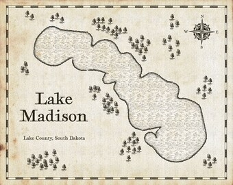Lake Madison Sd Map - Etsy