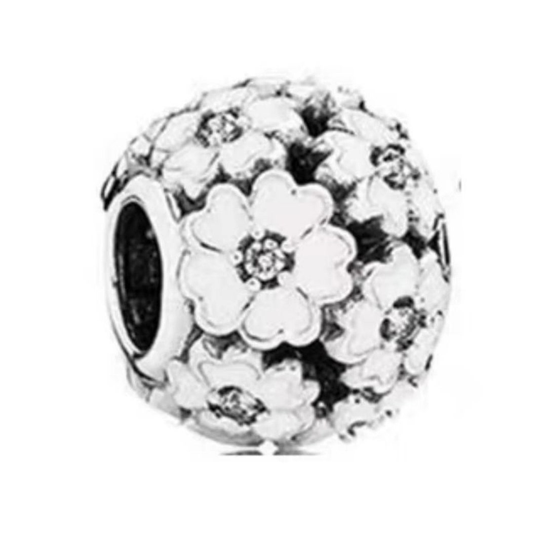 Authentic Pandora Silver Handmade Charm White Diamond Powder - Etsy