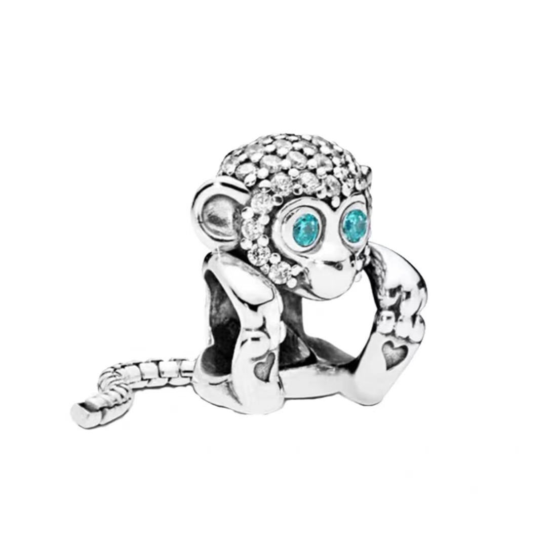 Pandora Cute Little Monkey Sterling Silver Handmade Charm - Etsy