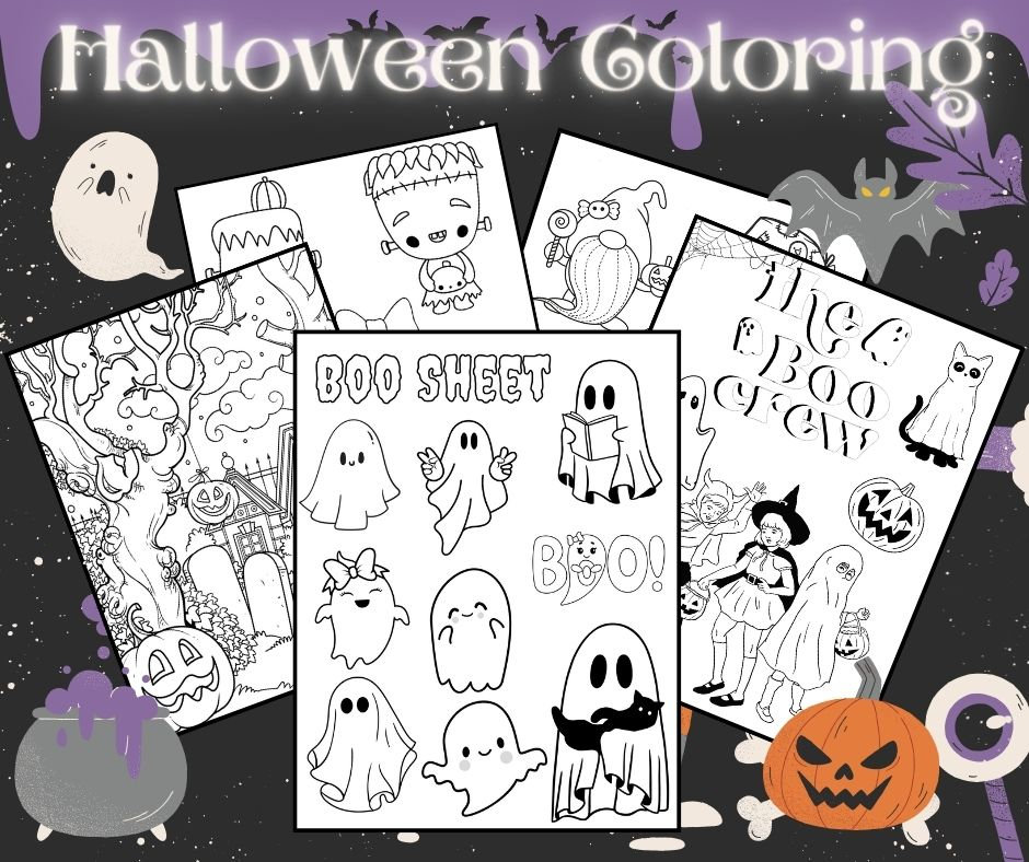 Cute Halloween Coloring Pages Collection! (21 Pages) Boo Sheet Cute ...