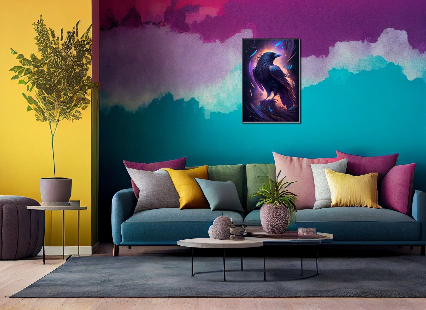 Cosmic Raven Wall Art, Space Raven Art, Raven Digital Art Print ...