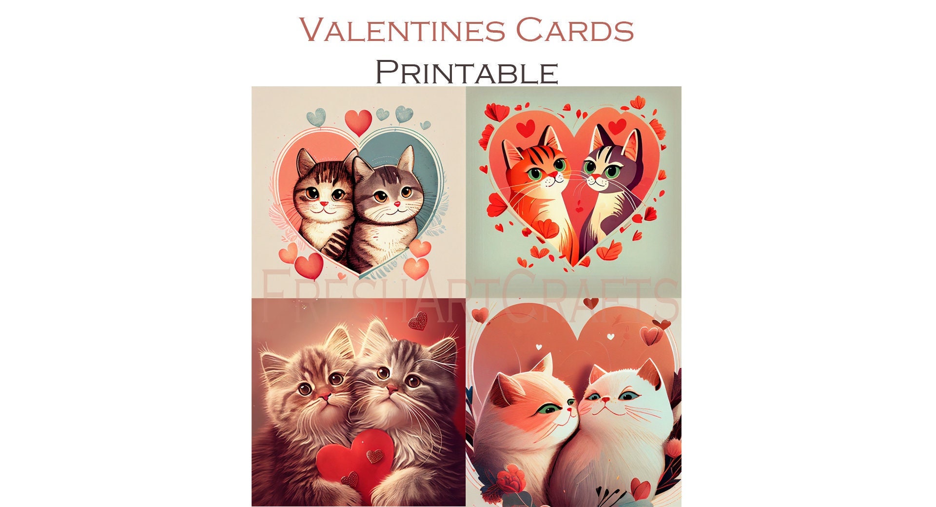 Valentine's Day Cards, Cat Valentines Day Card, Valentines Printable ...