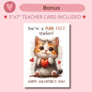 Printable Cat Valentines Day Cards, Classroom Valentine's Day Cards for ...