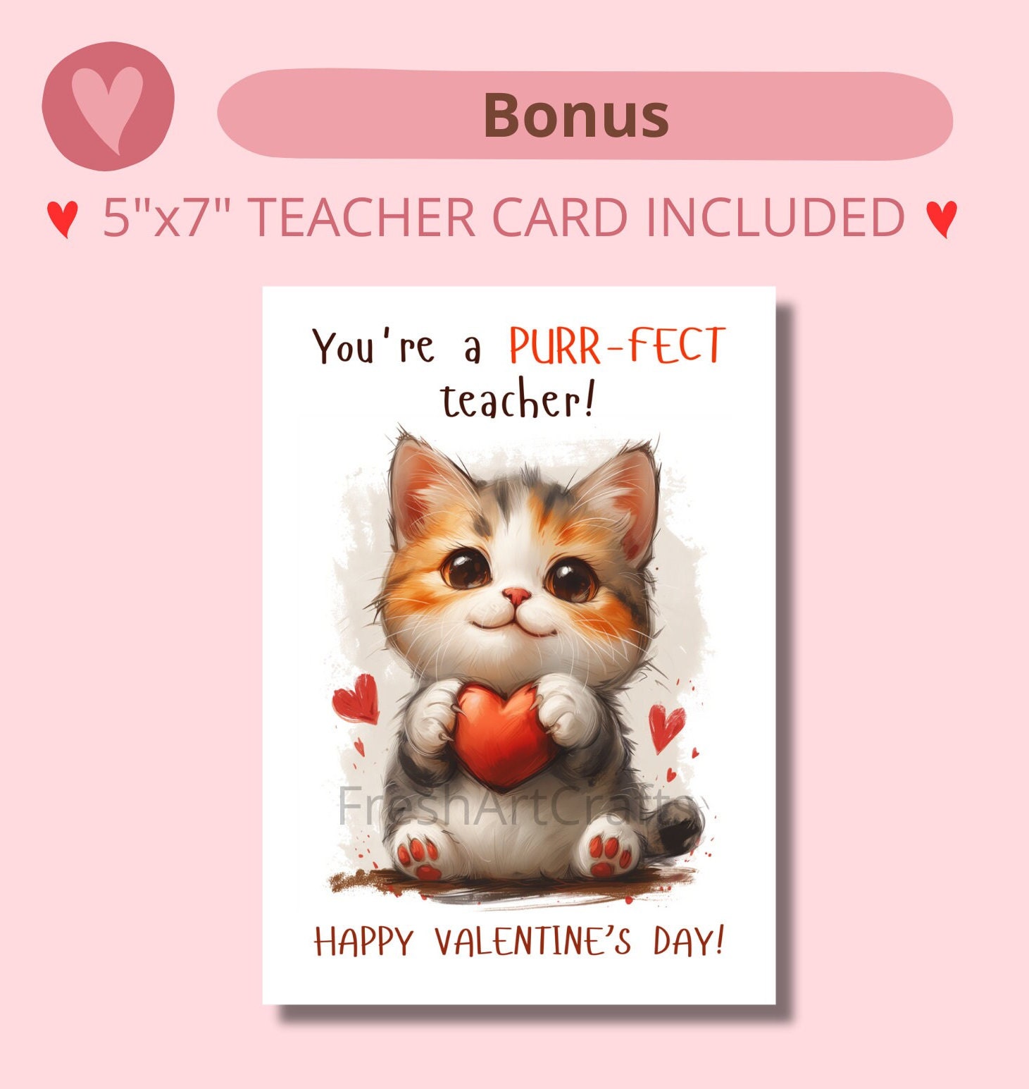 Printable Cat Valentines Day Cards, Classroom Valentine's Day Cards for ...