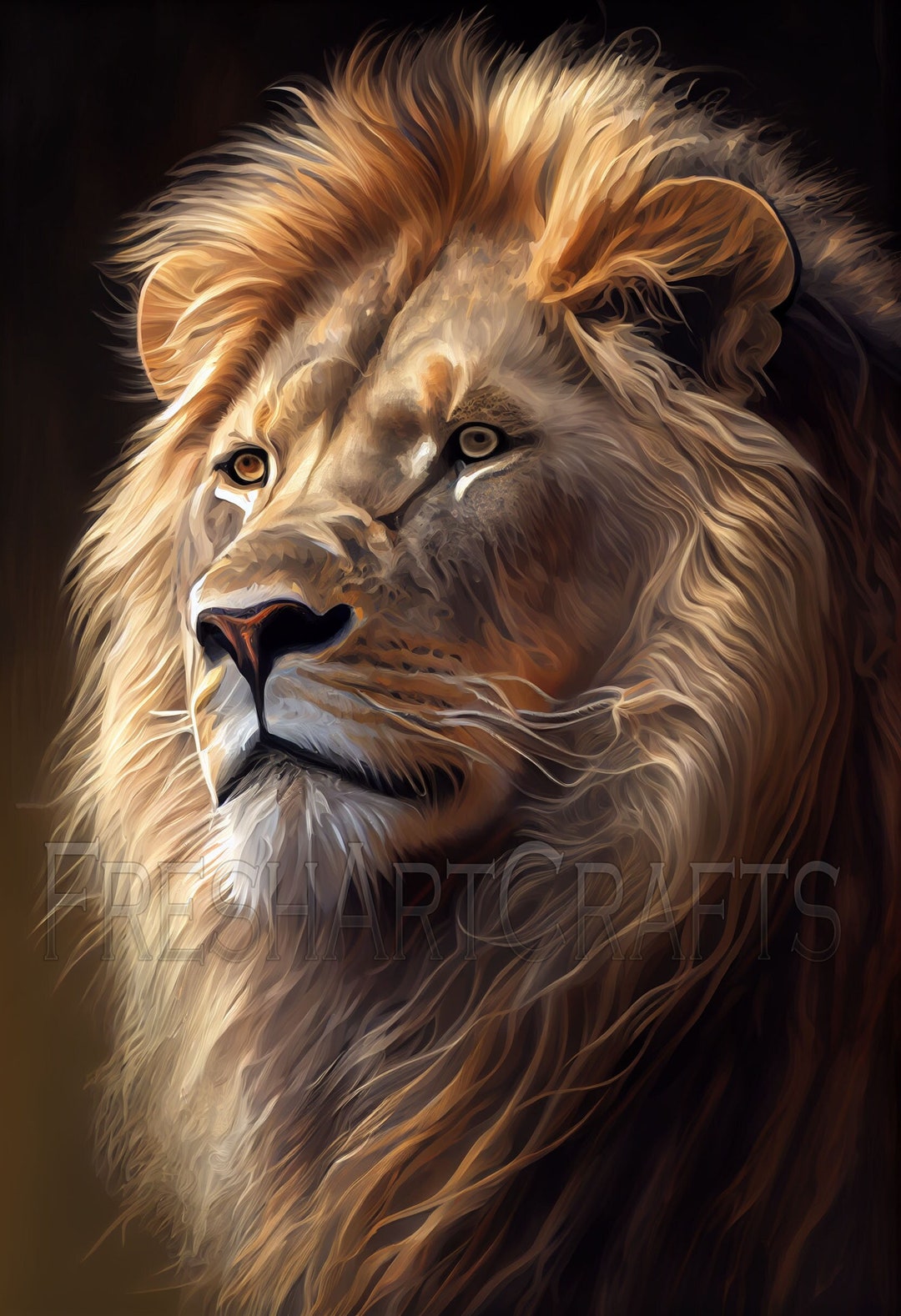 Lion Wall Art, Lion Print, Lion Art, Digital Wall Art Animals, Lion ...