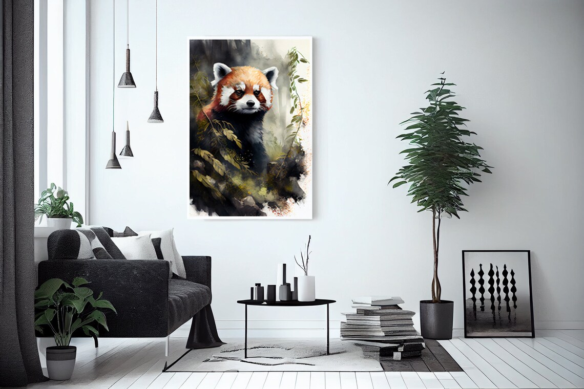 Red Panda Watercolor Art Red Panda Painting Red Panda Wall - Etsy