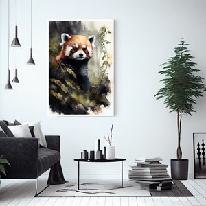 Red Panda Watercolor Art, Red Panda Painting, Red Panda Wall Art ...