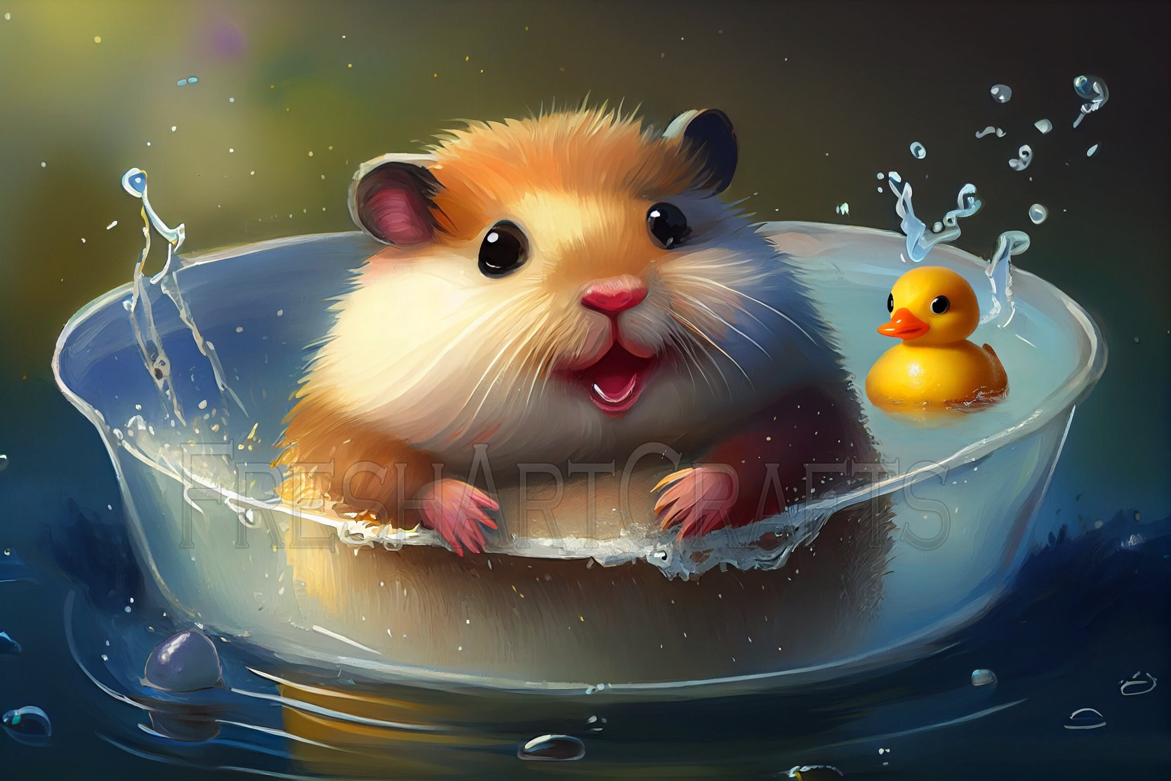 Hamster Decor, Cute Animal Nursery Prints, Guinea Pig Nursery Art, Cute ...