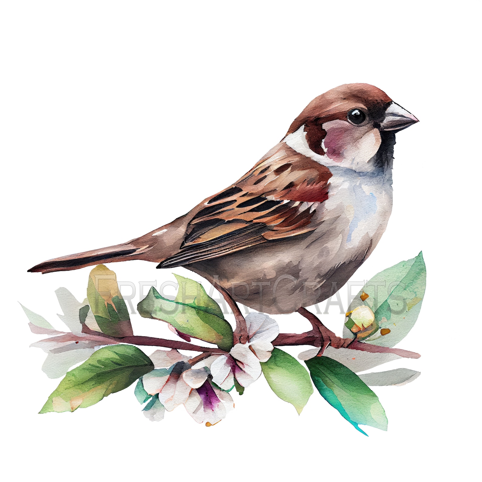 Sparrow Png, Sparrow Clip Art, Sparrow Watercolor Art, Clipart With ...