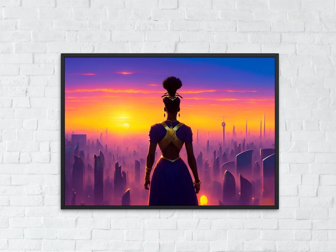Futuristic Afrofuturism Kwanzaa Wall Art Prints African Queen for Mac ...