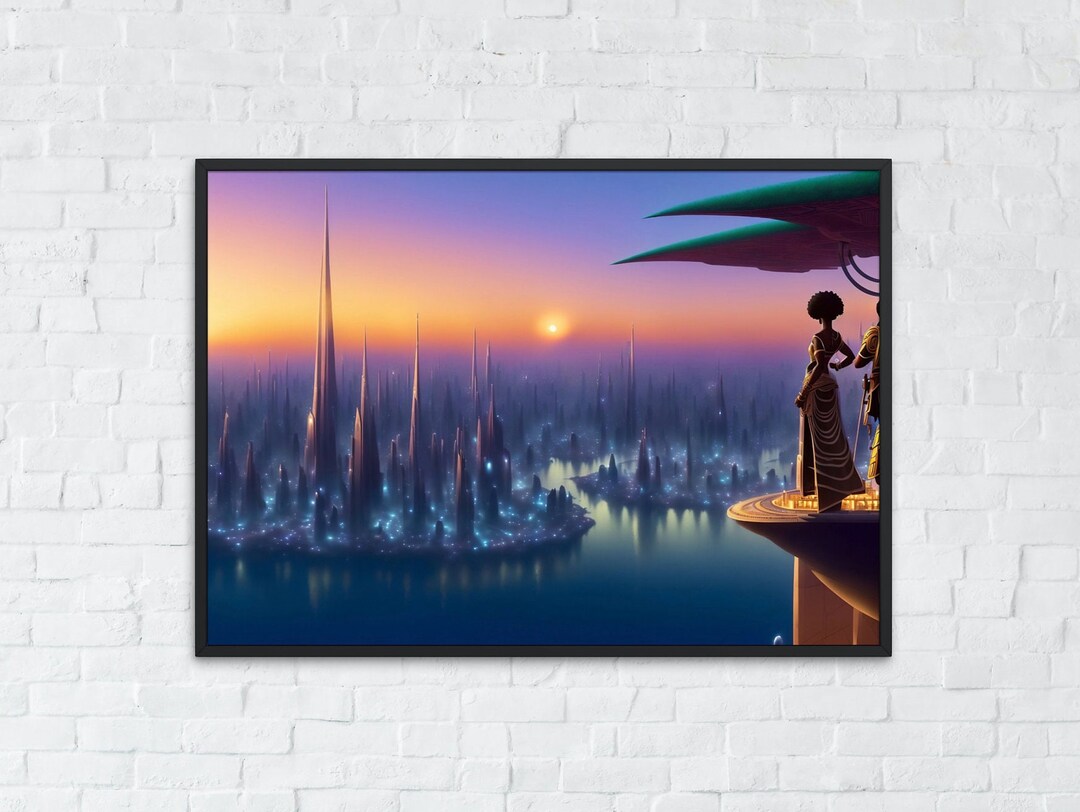 Futuristic Afrofuturism Wall Art Prints African Queen Kwanzaa for Mac ...