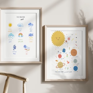 Set of 8 Arabic Educational Prints | Islamic Homeschool Posters ...