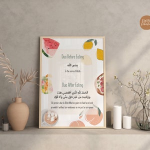 Digital Islamic Kitchen Prints - Dua Before Eating Dua After Eating ...