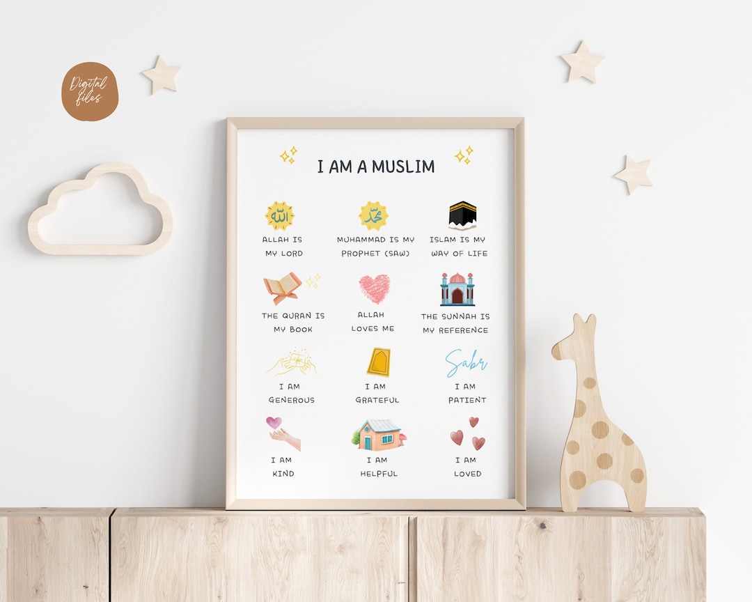 Islamic Affirmations Print: Muslim Kids' Positive Poster (digital ...