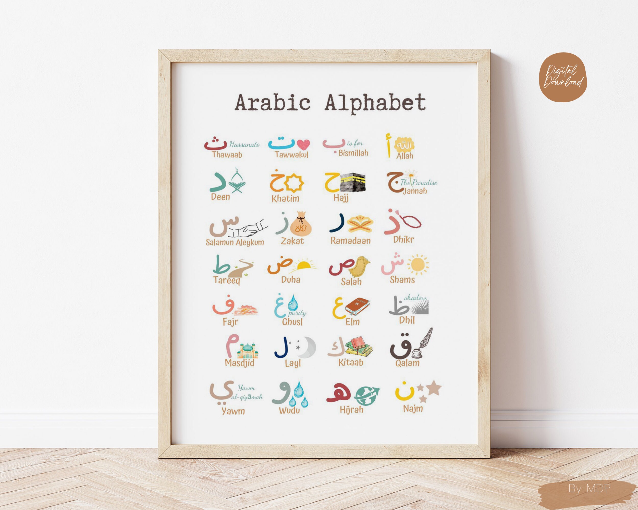Arabic Alphabet Print Islamic Alphabet Poster Islamic - Etsy UK