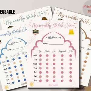 Muslim Kids Prayer Chart Printable - Etsy
