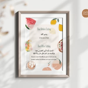 Digital Islamic Kitchen Prints - Dua Before Eating Dua After Eating ...