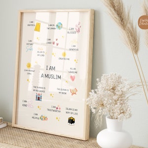 Islamic Affirmations Print, Positive Affirmations for Muslim Kids, I Am ...