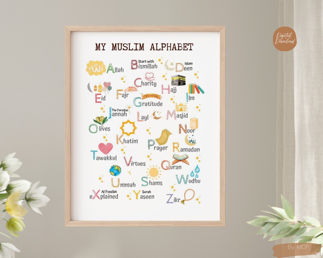 Islamic ABC Print Muslim ABC Poster Printable A to Z of - Etsy UK