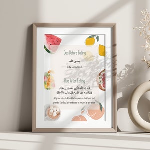 Digital Islamic Kitchen Prints - Dua Before Eating Dua After Eating ...