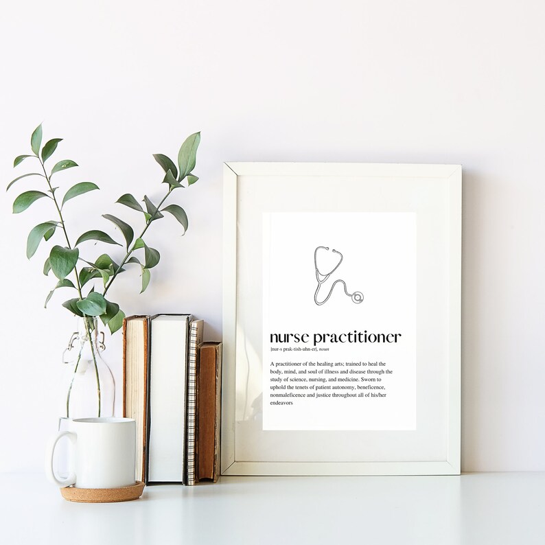 Nurse Practitioner Definition Printable Art, NP Gift, Nursing ...