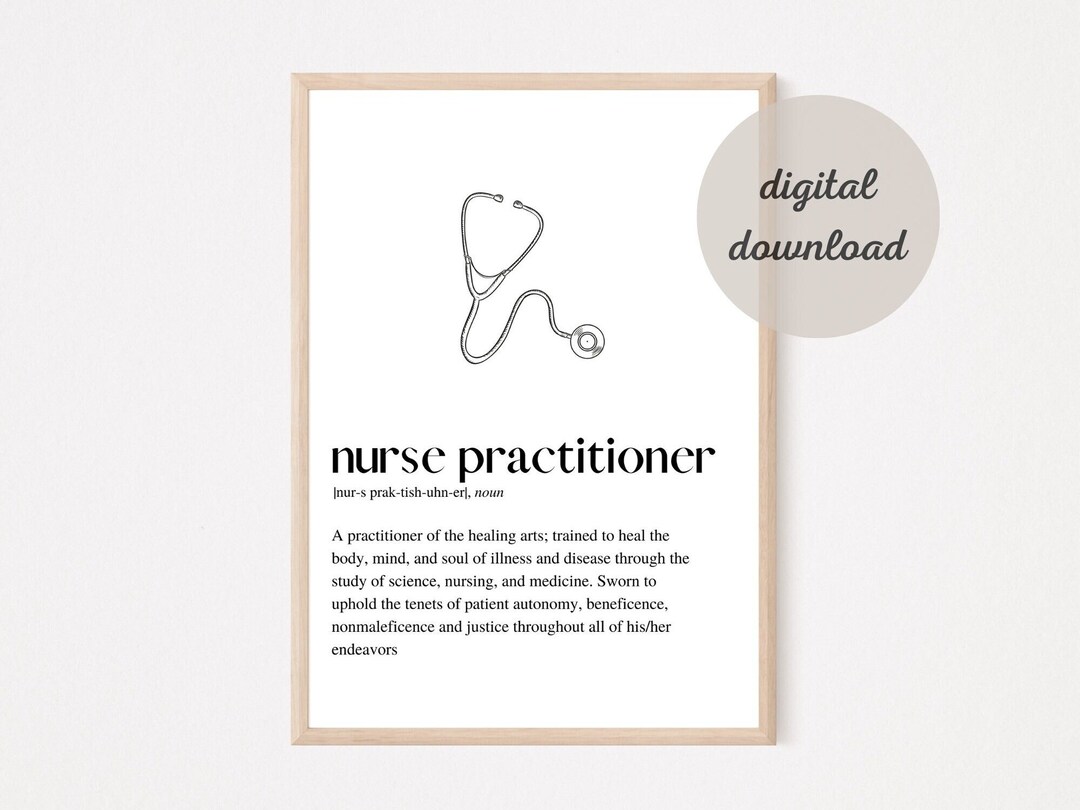 Nurse Practitioner Definition Printable Art, NP Gift, Nursing ...