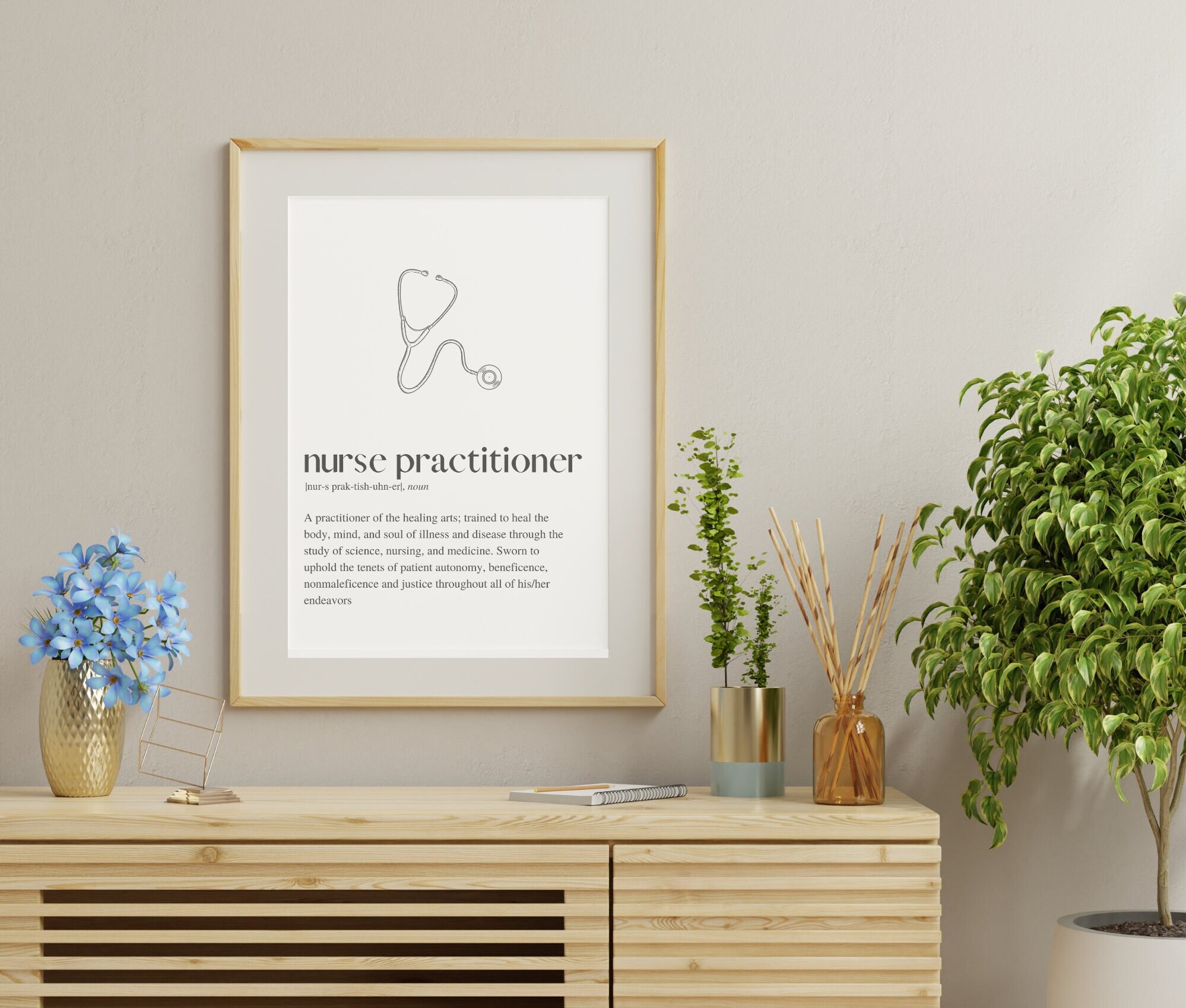 Nurse Practitioner Definition Printable Art, NP Gift, Nursing ...