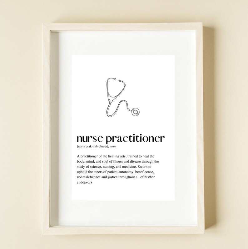 Nurse Practitioner Definition Printable Art, NP Gift, Nursing ...