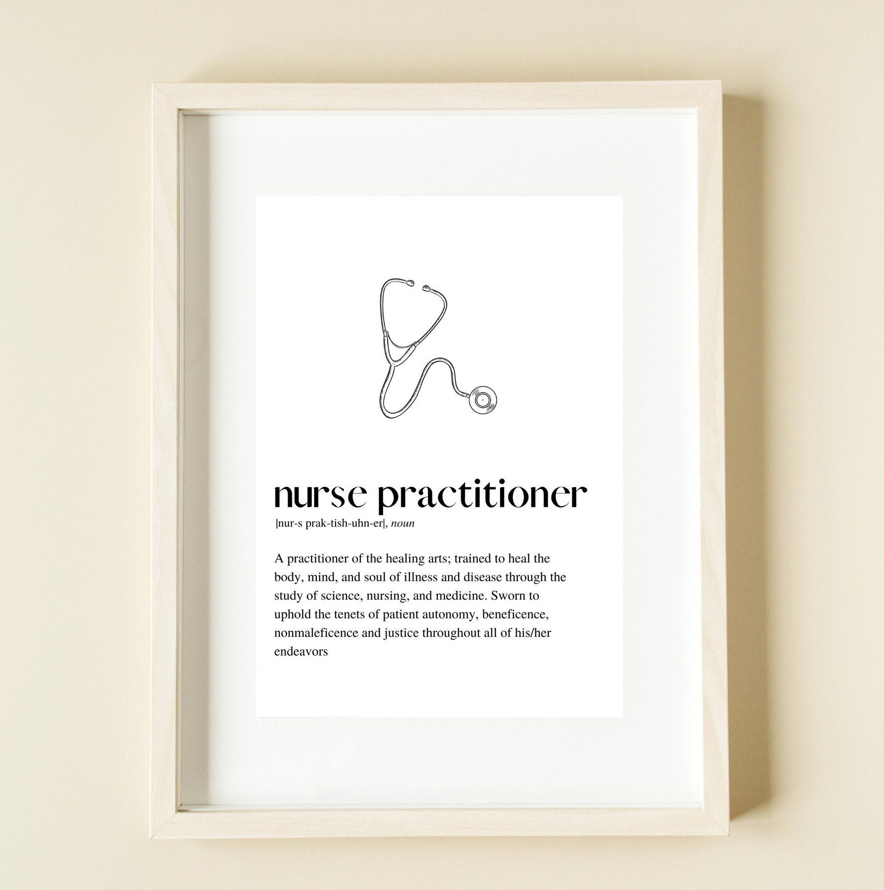 Nurse Practitioner Definition Printable Art, NP Gift, Nursing ...