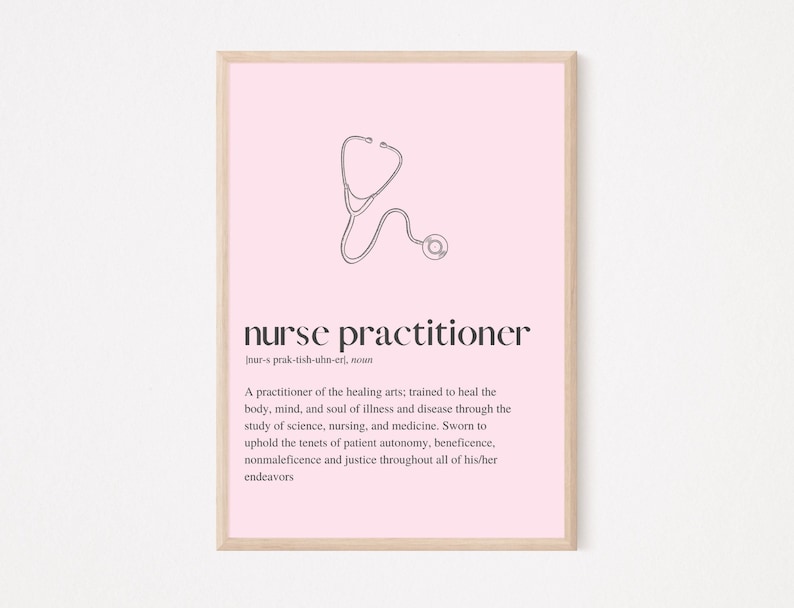 Nurse Practitioner Definition Printable Art, NP Gift, Nursing ...