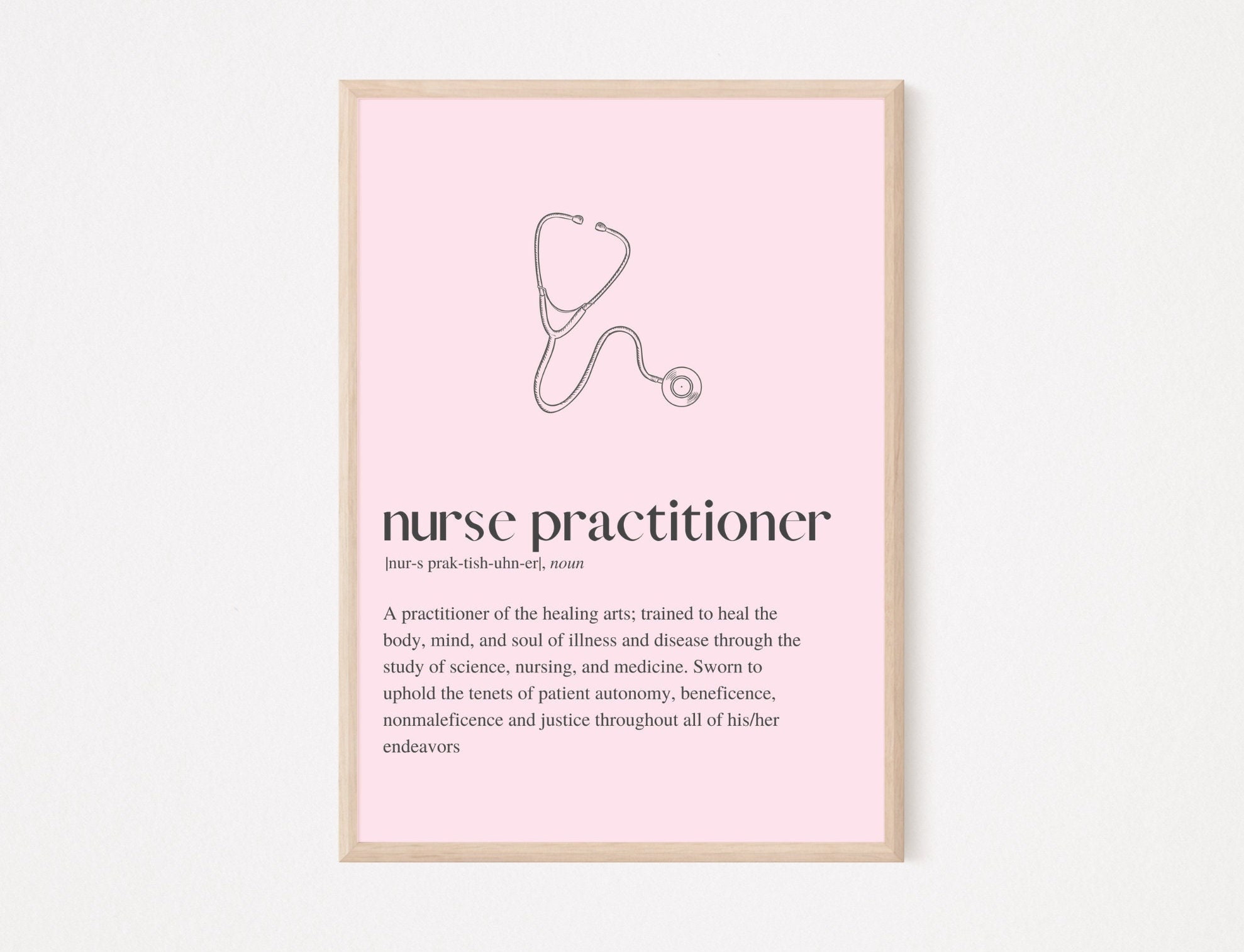 Nurse Practitioner Definition Printable Art, NP Gift, Nursing ...
